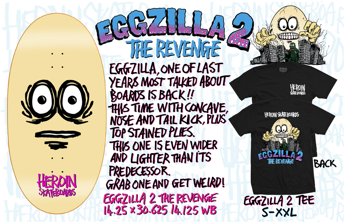 Heroin Eggzilla 2 Deck – Level Skateboards